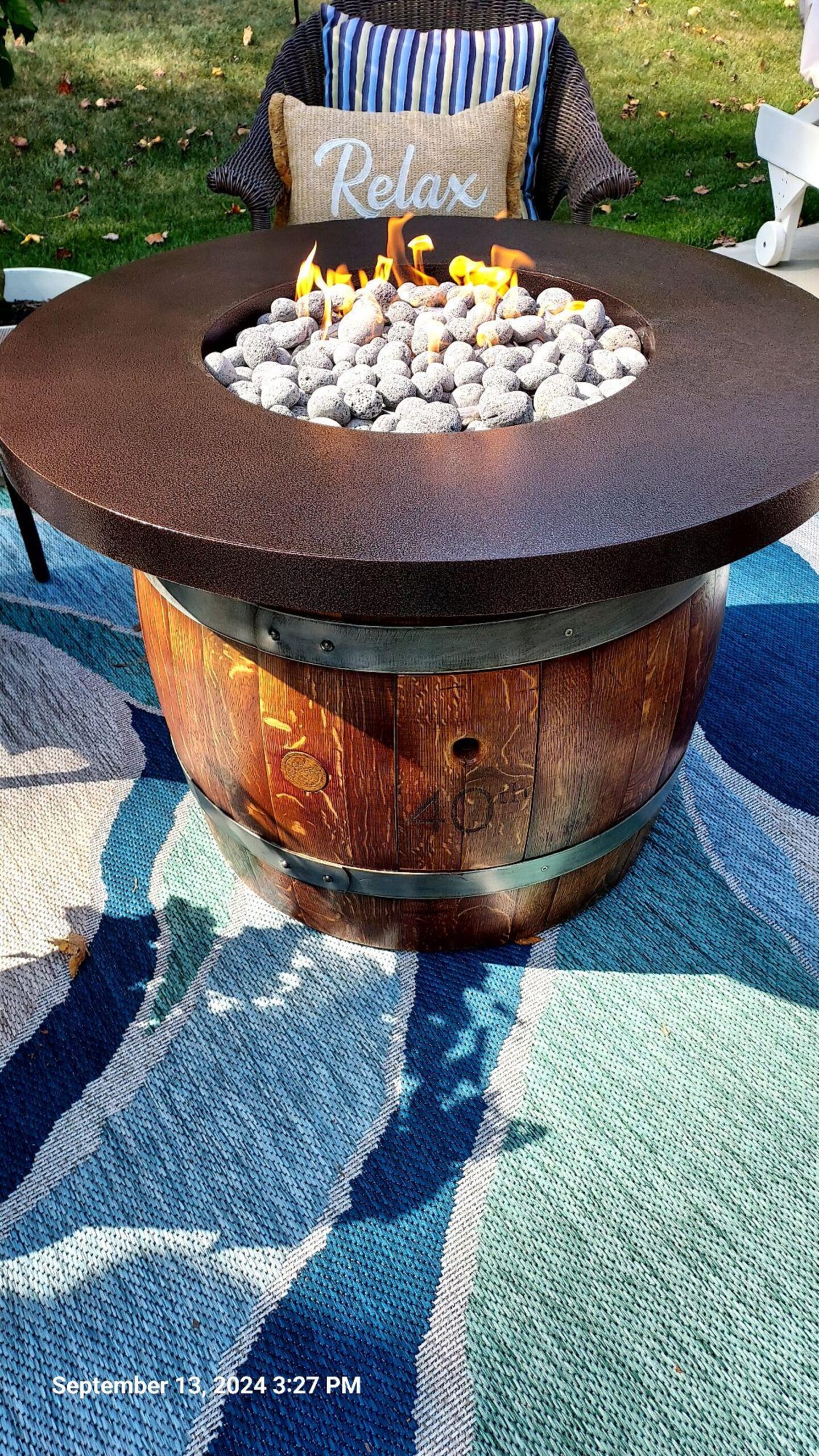 Wooden Wine Barrel Fire Pit - The Oak Barrel Company